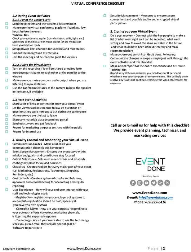 Virtual Conference Checklist EventDone Virtual Conference Checklist EventDone